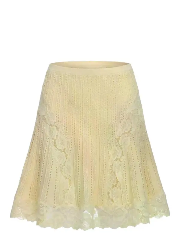 SELF-PORTRAIT Lace Skirt - Yellow