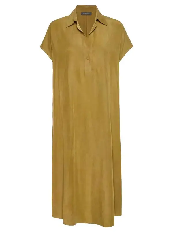 ELENA MIRO` Button-up Midi Dress - Brown