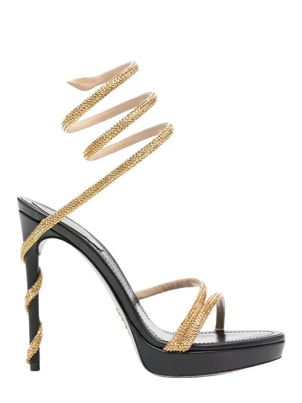 Rene Caovilla Margot Spiral Embellished Sandals - Black