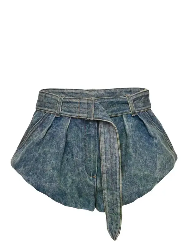 Magda Butrym Belted Denim Shorts - Blue