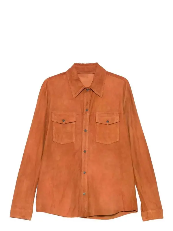 SALVATORE SANTORO Buttoned Suede Shirt Jacket - Brown