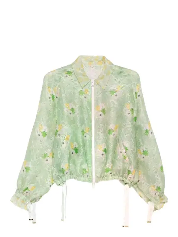 Fendi Floral Lace Blouson - Green