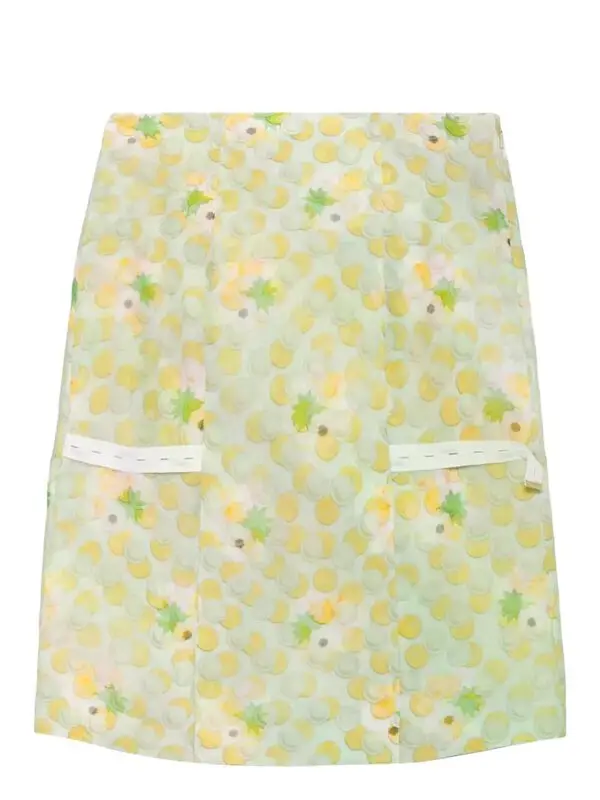 Fendi Floral Midi Skirt - Green