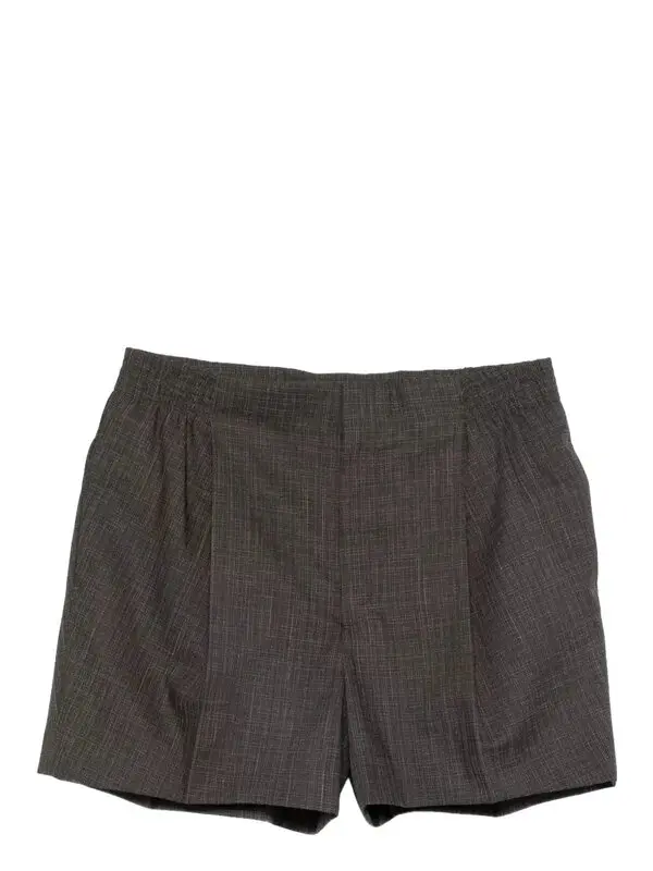 Lacoste Pleated Check-pattern Shorts - Brown