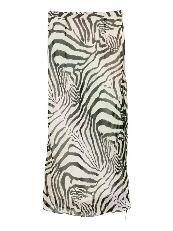 IRO PARIS Tilly Zebra-print Midi Skirt - Neutrals