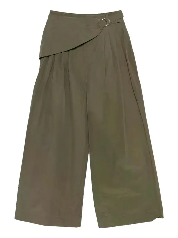 DAMSON MADDER Pleated Draped Trousers - Green