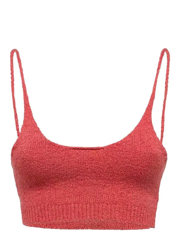 LANEUS Knitted Crop Top - Pink