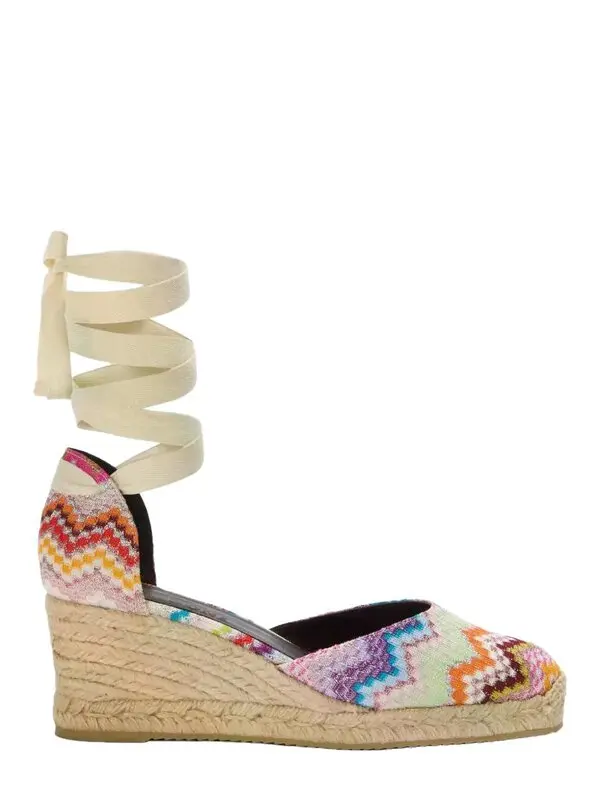 Missoni Zigzag Lace-up Espadrilles - Green