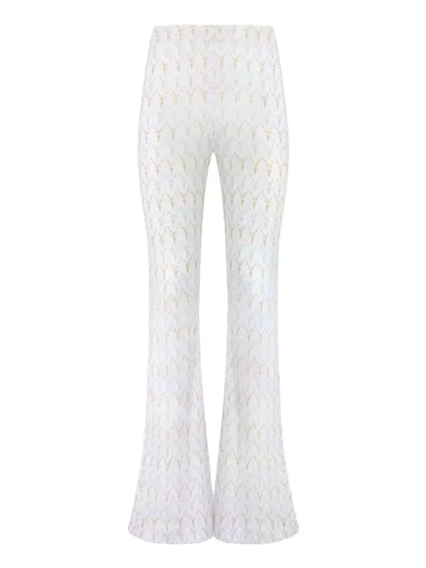 Missoni Zigzag-patterned Flared Trousers - White