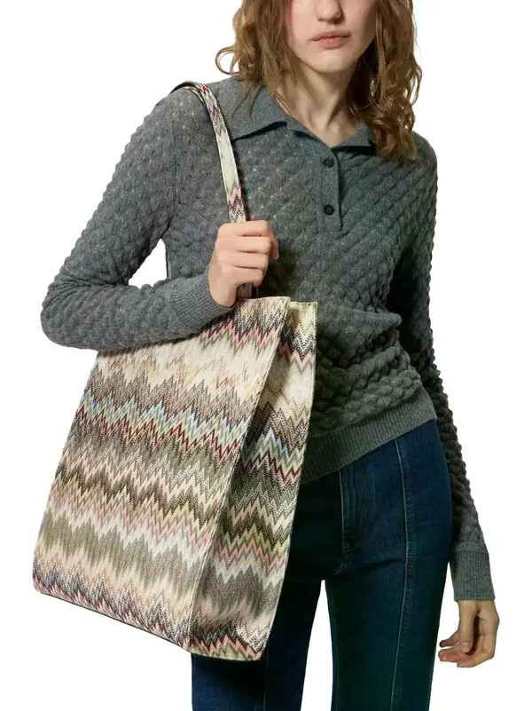 Missoni Zigzag Pattern Tote Bag - Neutrals