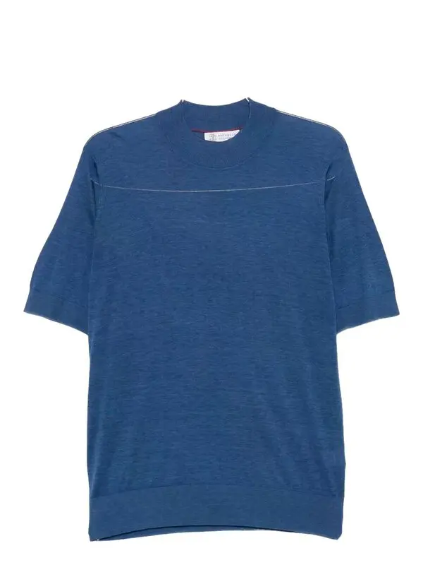 Brunello Cucinelli Short-sleeve Crew-neck Sweater - Blue