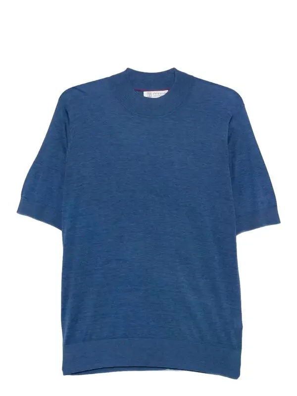 Brunello Cucinelli Short-sleeve Crew-neck Sweater - Blue
