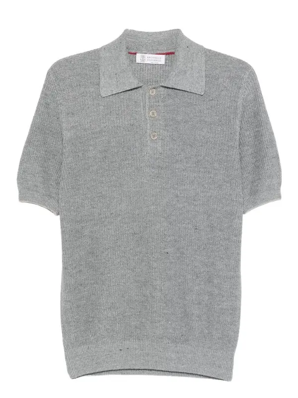 Brunello Cucinelli Button Polo Shirt - Grey