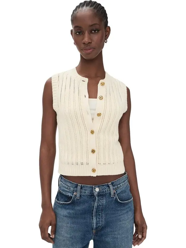 Splendid Luca Sweater Vest - Antique Pearl