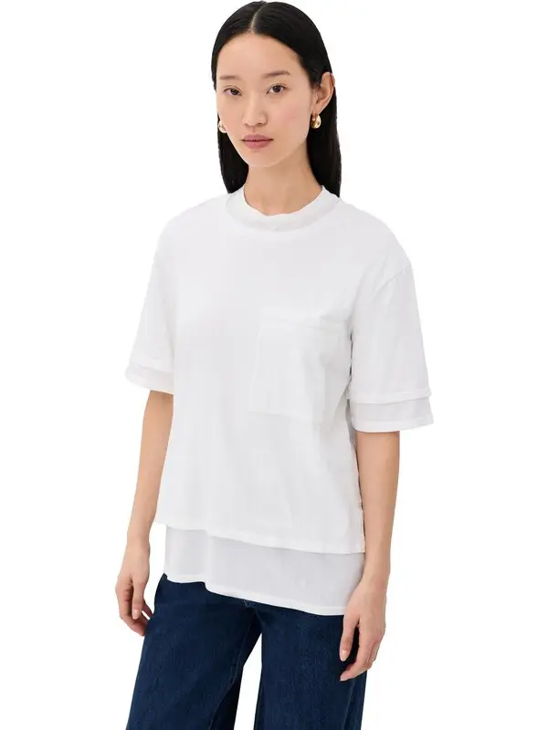 TWP Layered Jersey Tee - White / White