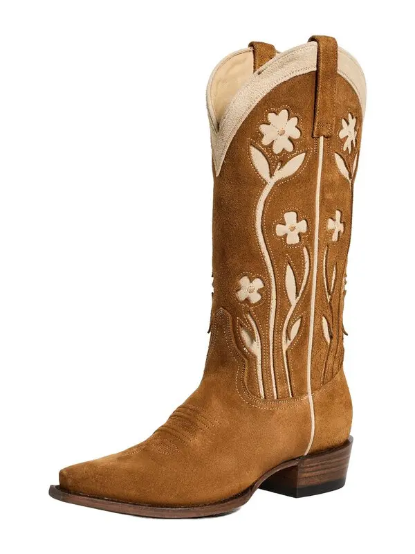 The Great. Stetson X Cowboy Boots - Tan Floral