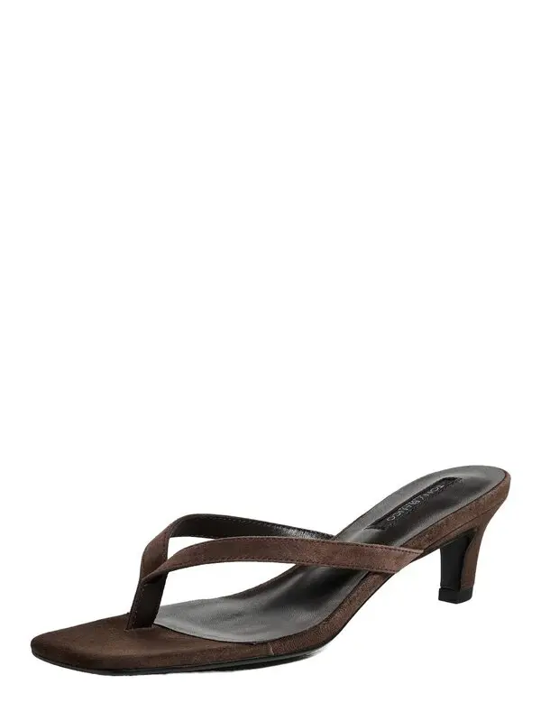 TONY BIANCO Topaz Thong Heeled Sandals - Espresso Suede