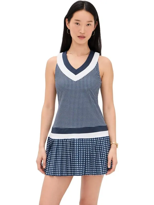 Addison Bay Match Dress - Navy Gingham