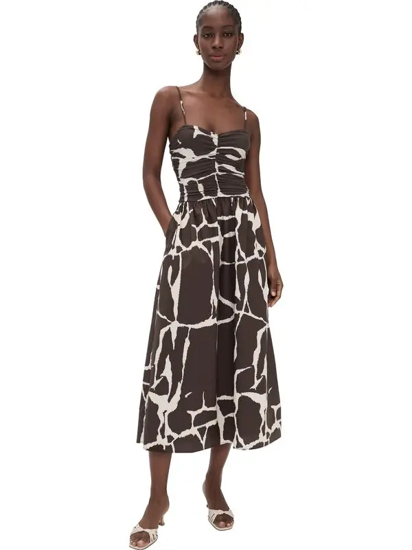 Rails Fisher Abstract Print Midi Dress - Terra