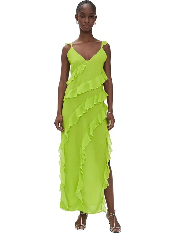 THE LULO PROJECT Cascade Maxi Dress - Lime