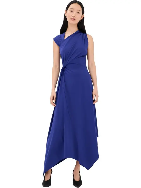 Victoria Beckham Asymmetric Midi Dress - Bright Indigo