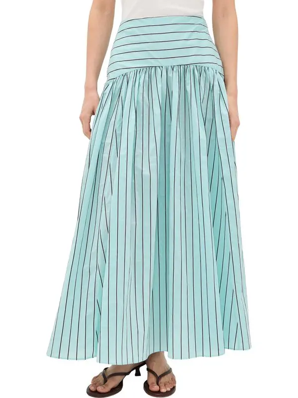 Staud Procida Striped Skirt - Pool Stripe