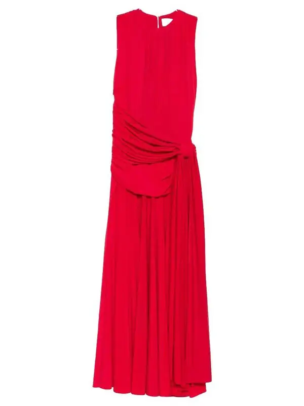 Brandon Maxwell Isadora Draped Midi Dress - Red