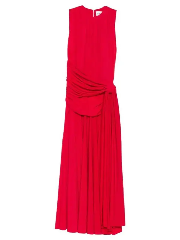 Brandon Maxwell Isadora Draped Midi Dress - Red