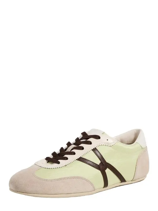 Veronica Beard Riviera Nylon Sneakers - Pistachio/dk Brown