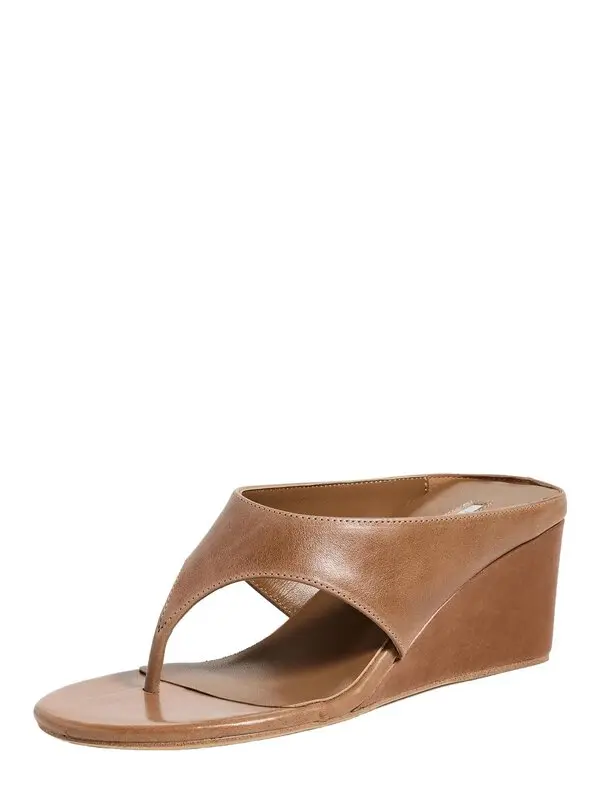 TONY BIANCO Thong Wedge Sandals - Tan Vintage