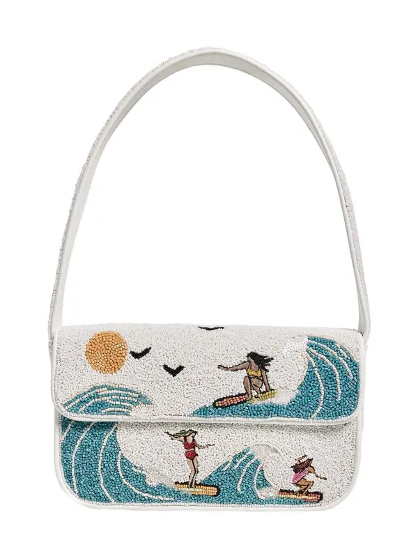 Staud Tommy Beaded Shoulder Bag - Surf Babes