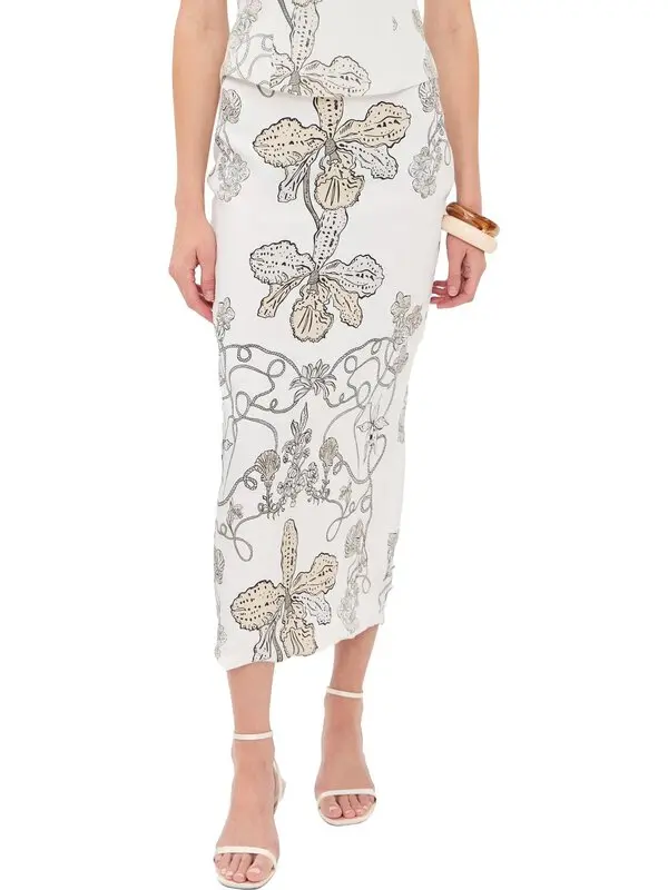ISLA & WHITE Onia Silk Skirt - Orquidee