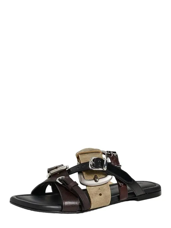 Acne Studios Beltie Leather Sandals - Multi Brown