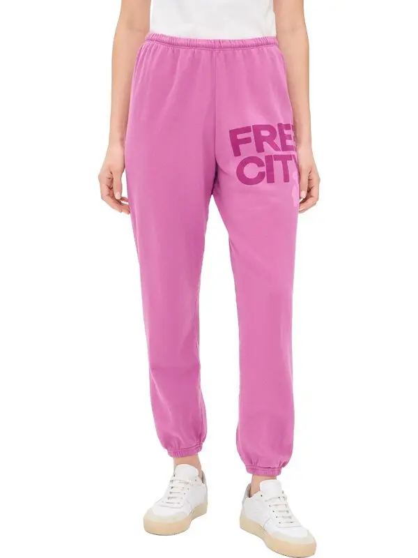 FREECITY Logo French Terry Sweatpants - Pinkshroom