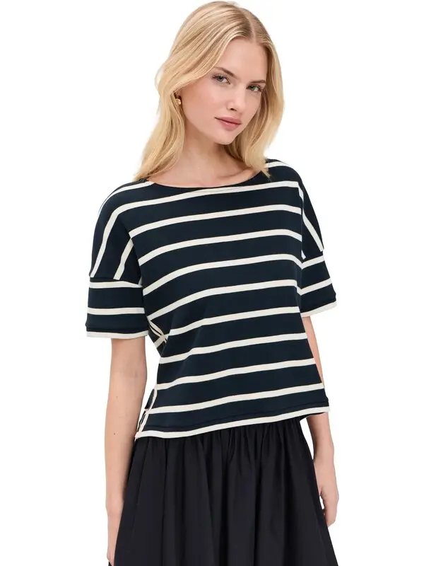 LA LIGNE Breton Tee - Navy/ecru