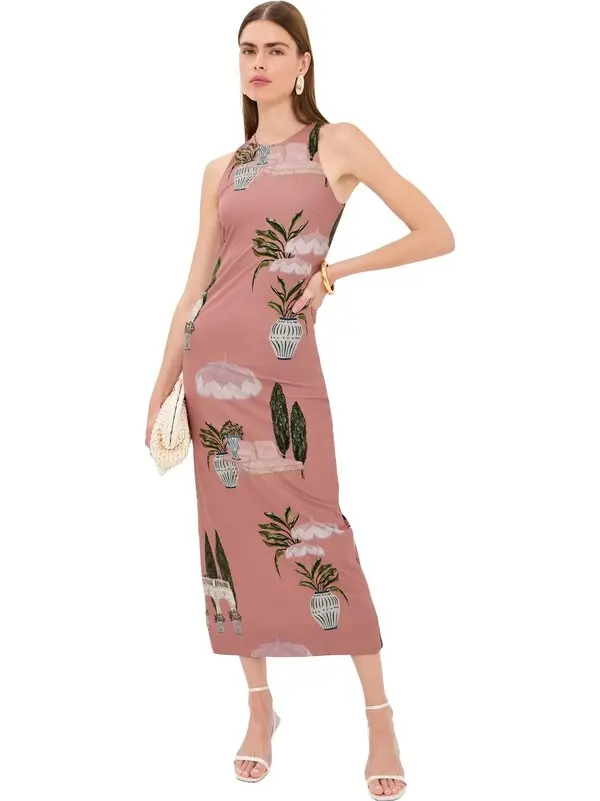ISLA & WHITE Lumina Graphic Print Midi Dress - Rosavida
