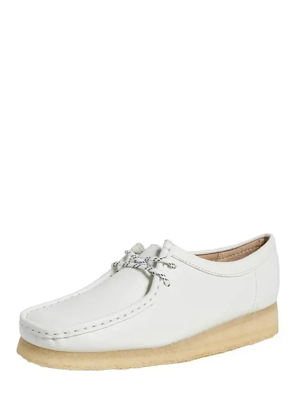 Clarks Wallabee Flat - White Grain Leather