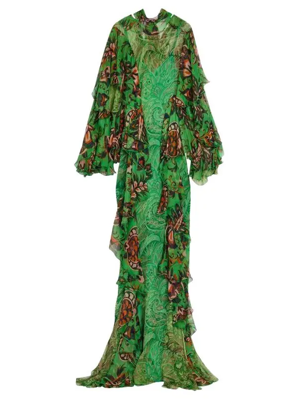 Etro Paisley-print Maxi Dress - Green