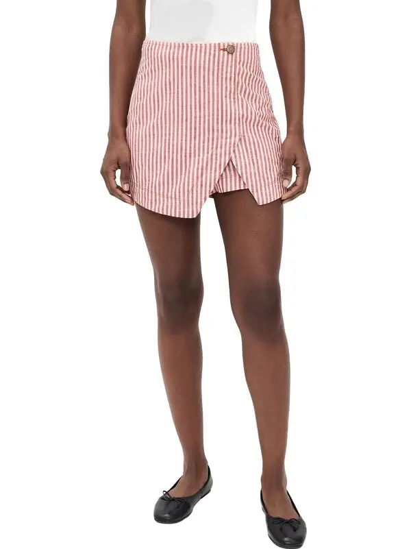 DRESS TO Striped Twill Shorts - Stripes