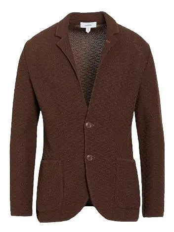LARDINI Single-breasted Knitted Blazer - Brown