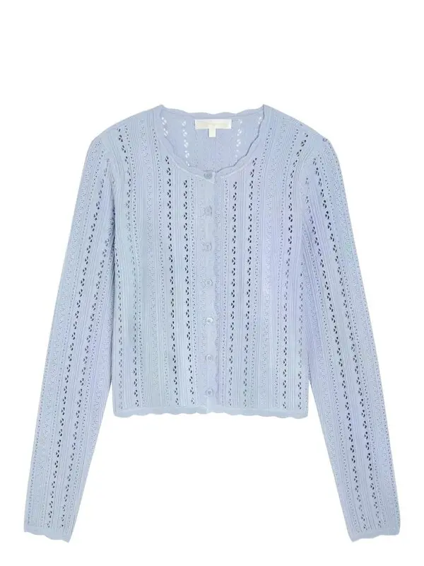 LoveShackFancy Open-work Knit Cardigan - Blue
