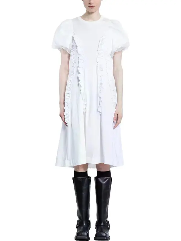 Simone Rocha Ruffled Frill Dress - White