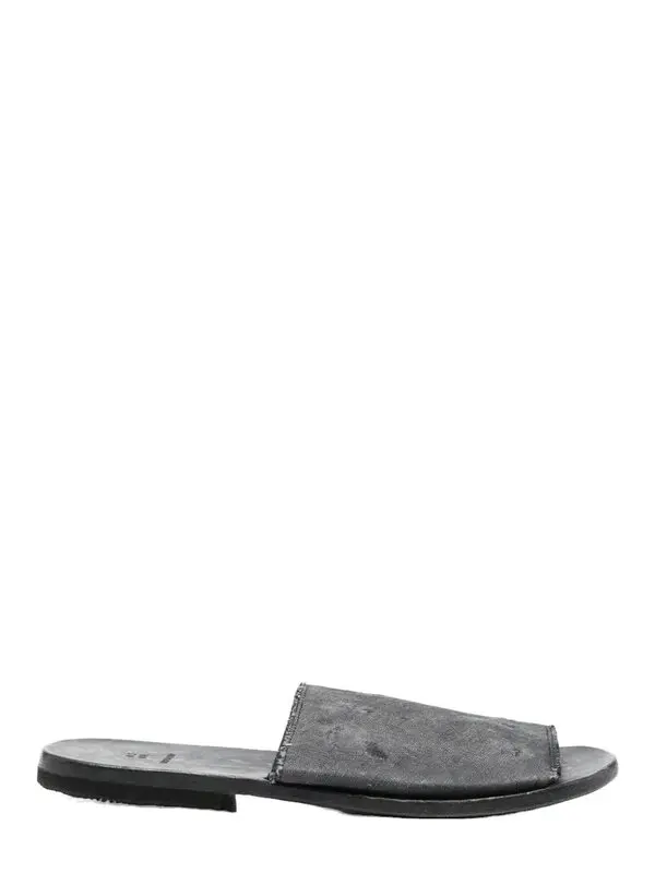 Moma Frayed Leather Sandals - Grey