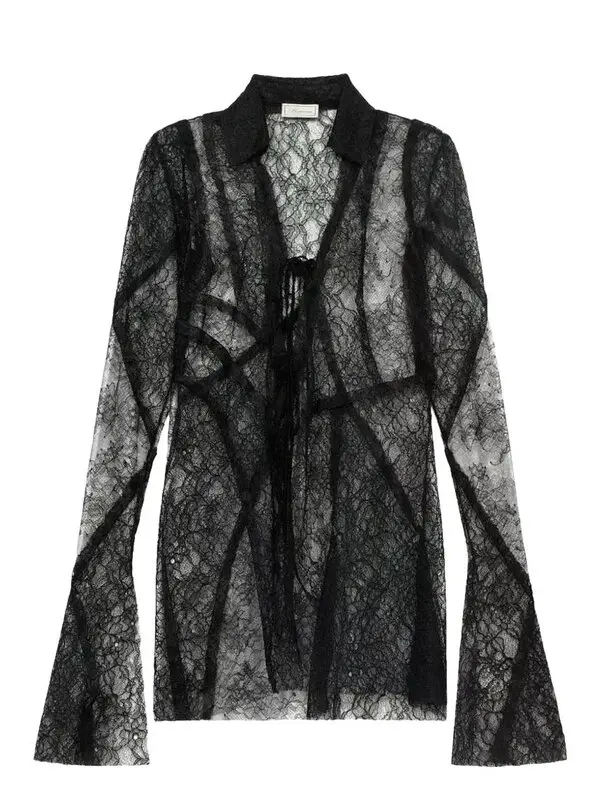 Blumarine Lace-patch Shirt - Black