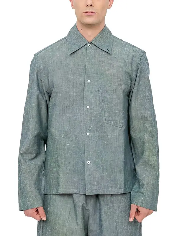 SETCHU Long-sleeve Chambray Shirt - Blue