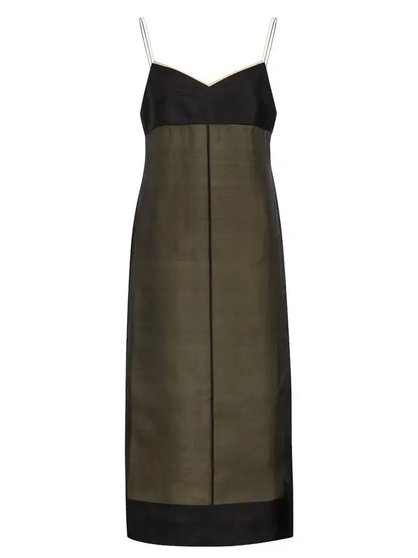 VORANIDA Abigail Layered Silk Organza Midi Dress - Black