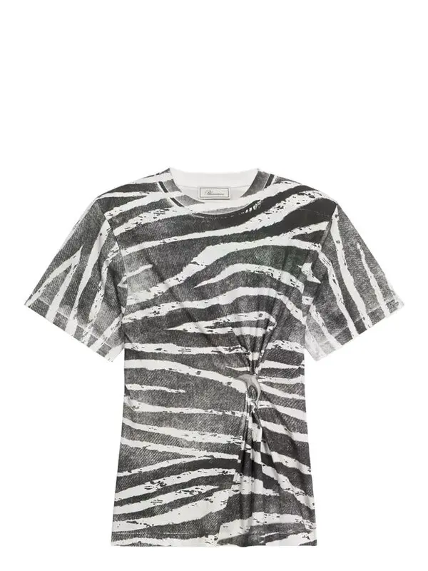 Blumarine Printed T-shirt With Metal Detail - White