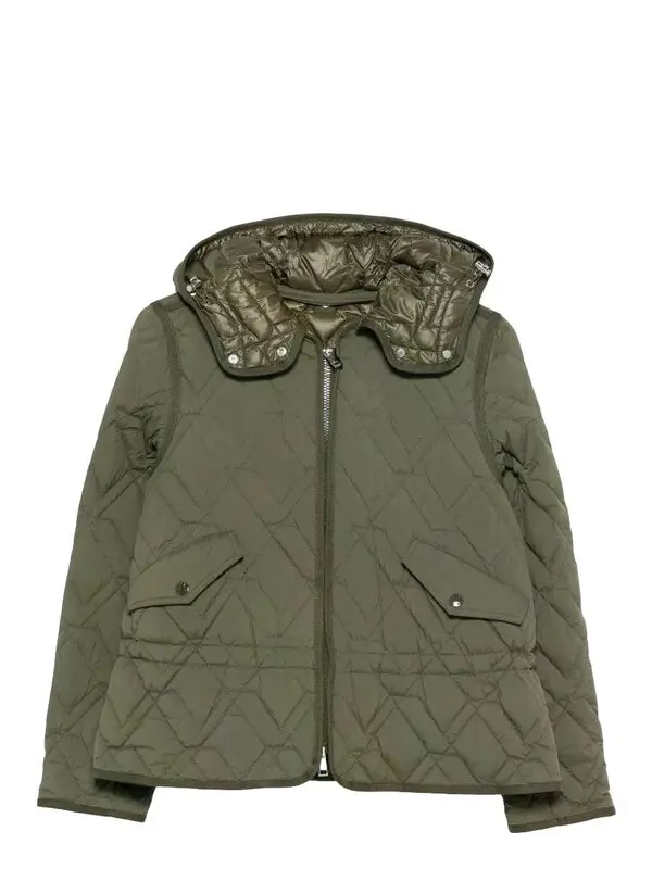 Moncler Quilted Hooded Jacket - Green