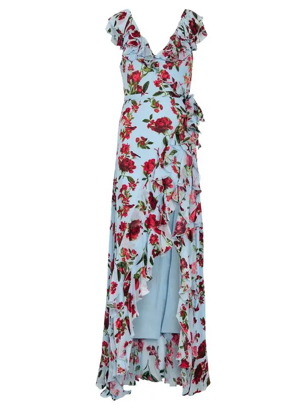 Alice + Olivia Kristen Ruffled Chiffon Maxi Dress - Multicoloured