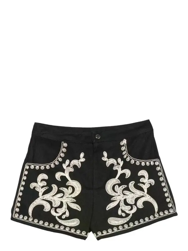 PHILIA LOFT Embroidered Shorts - Black
